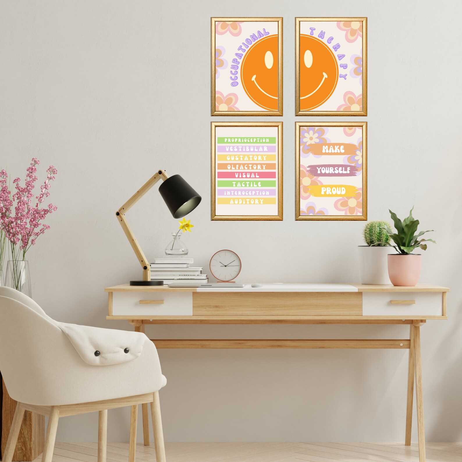 Retro Groovy Themed Occupational Therapy Wall Art Decor - Etsy