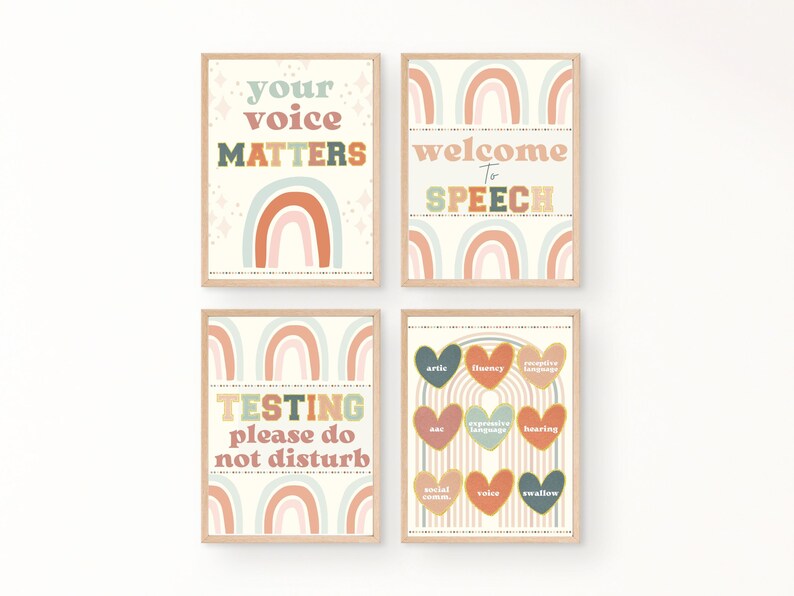 Boho Themed Varsity Lettered Speech Language Therapy Office - Etsy
