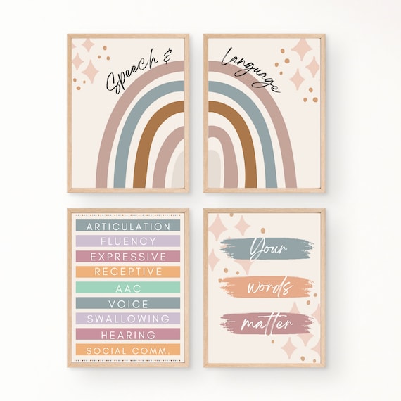 Boho Themed Speech and Language Therapy Wall Art Decor Posters - Etsy