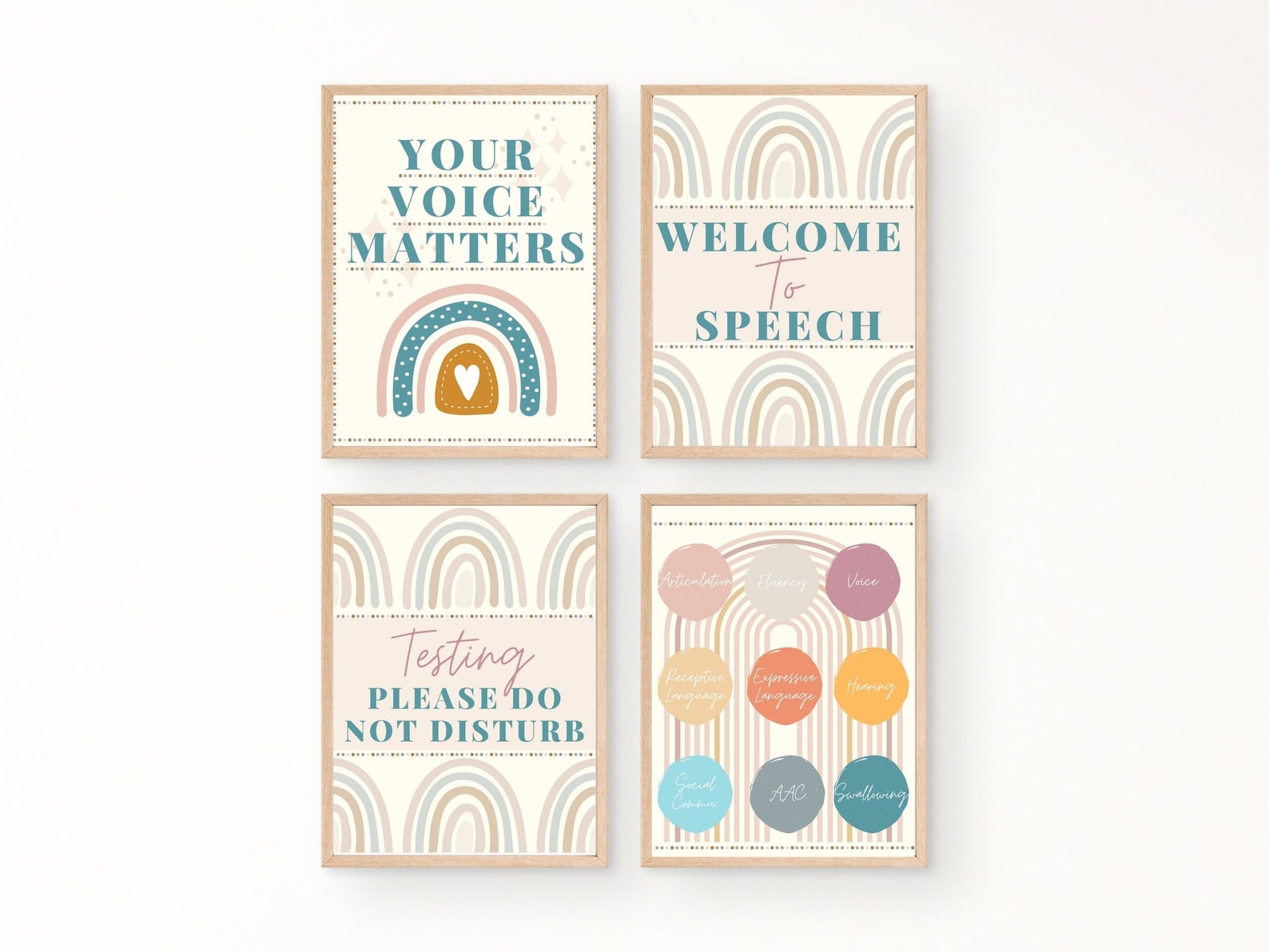 Boho Themed Speech Therapy Office Decor and Visual Aid Posters - Etsy
