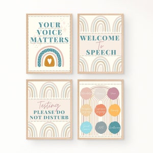Boho Themed Speech Therapy Office Decor and Visual Aid Posters - Etsy