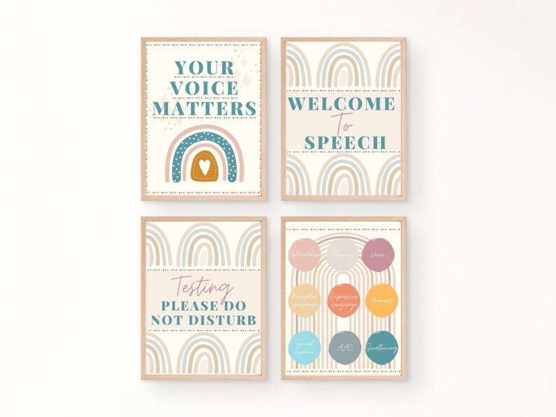Boho Themed Speech Therapy Office Decor and Visual Aid Posters - Etsy