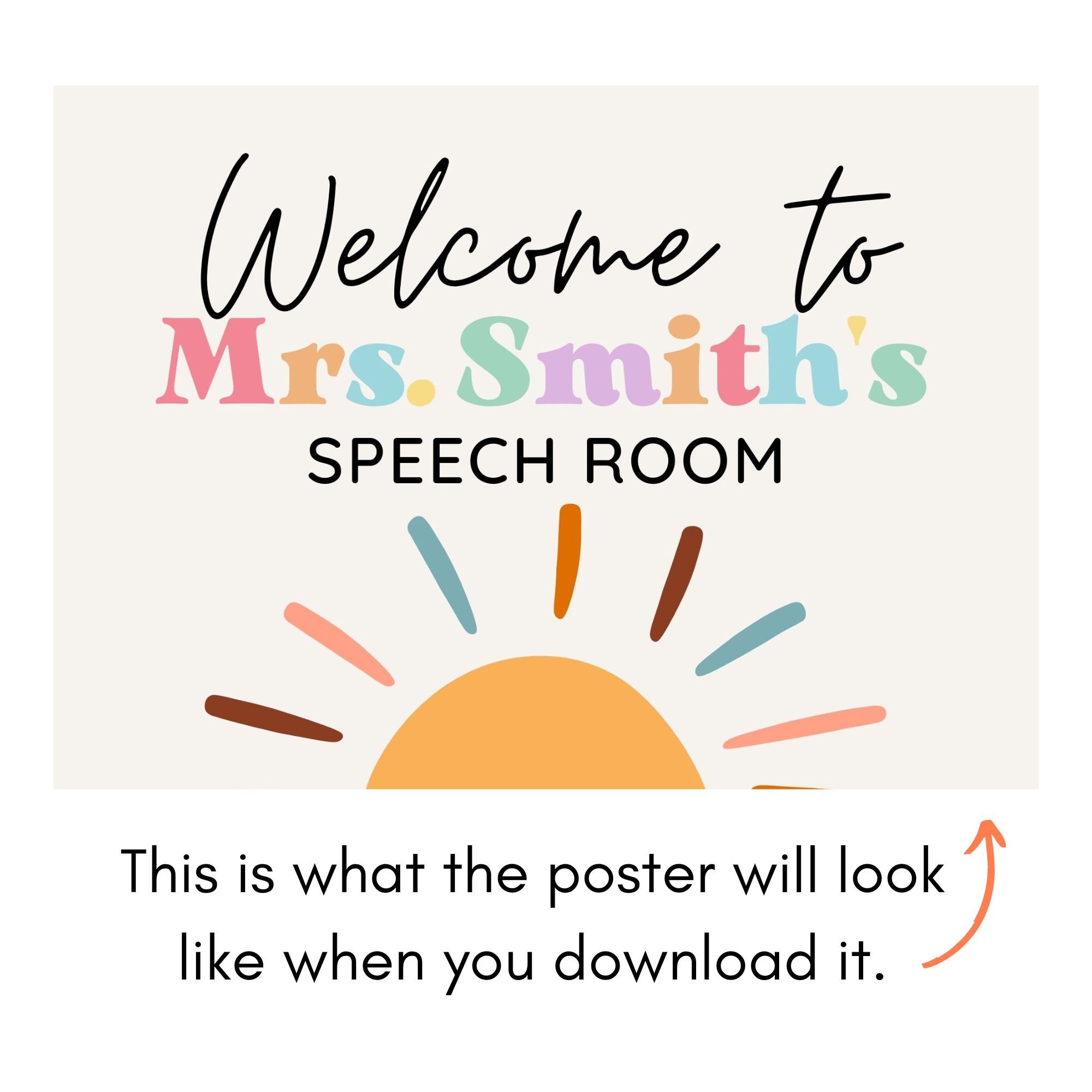 CUSTOMIZABLE 14" X 11" Welcome to Speech Poster Digital Download - Etsy