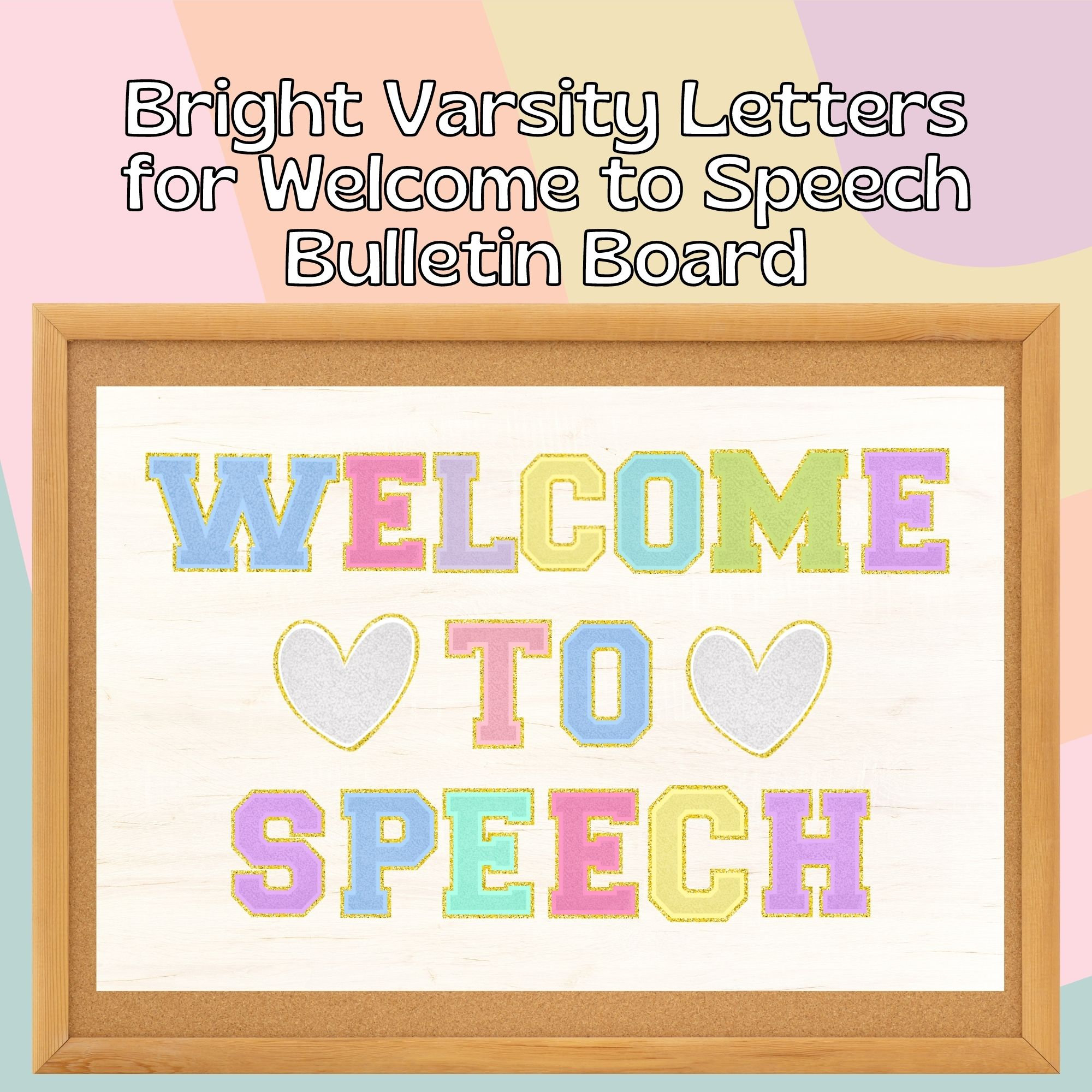 Bright Colored Varsity Chenille Letters for Welcome to Speech Bulletin ...