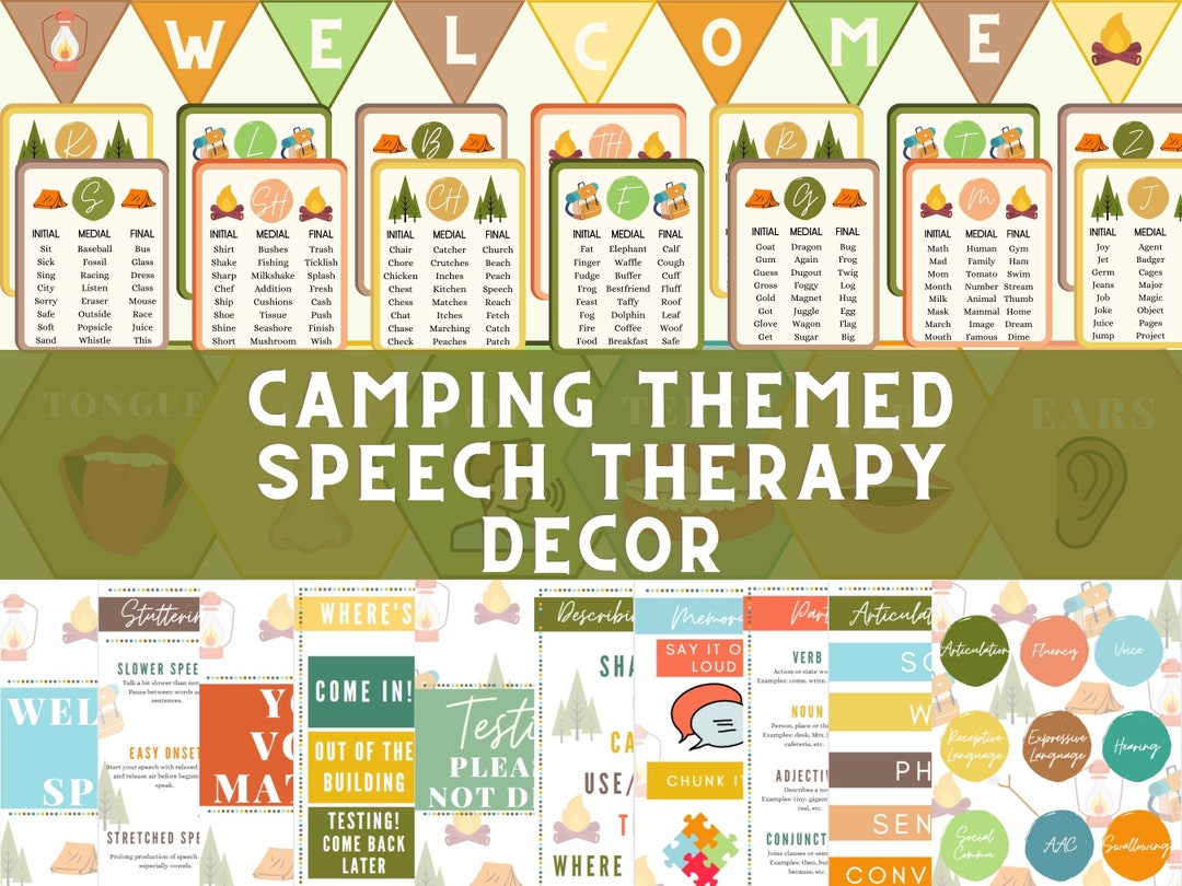 Camping Themed Speech Language Therapy Office/classroom Decor and ...