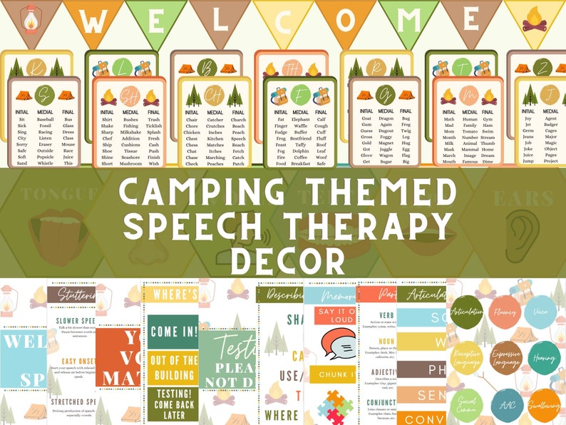 Camping Themed Speech Language Therapy Office/classroom Decor and ...