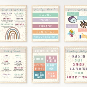 Boho Themed Speech Therapy Office Decor and Visual Aid Posters - Etsy