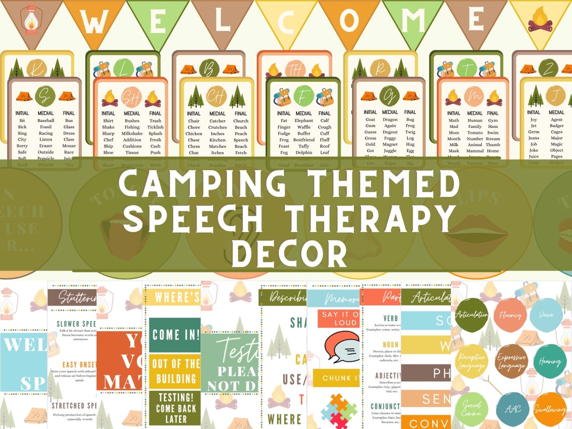 Camping Themed Speech Language Therapy Office/classroom Decor - Etsy