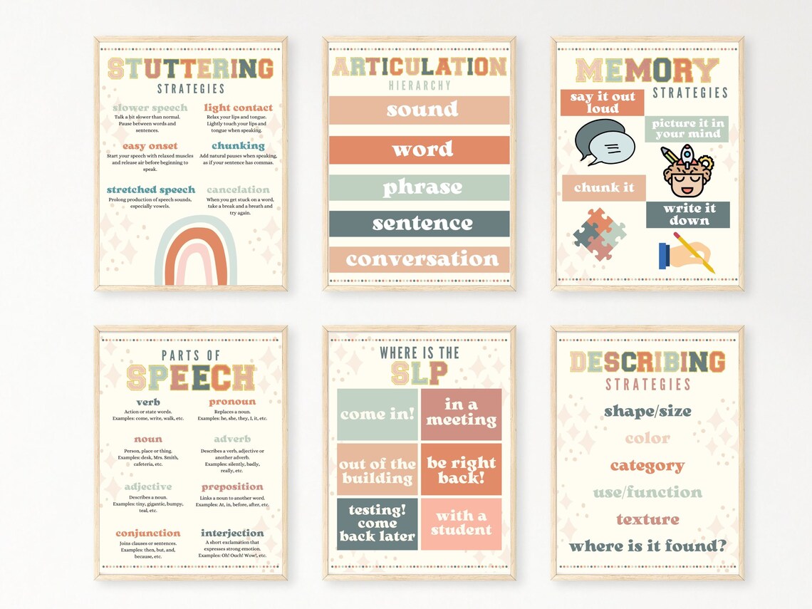 Boho Themed Varsity Lettered Speech Language Therapy Office - Etsy