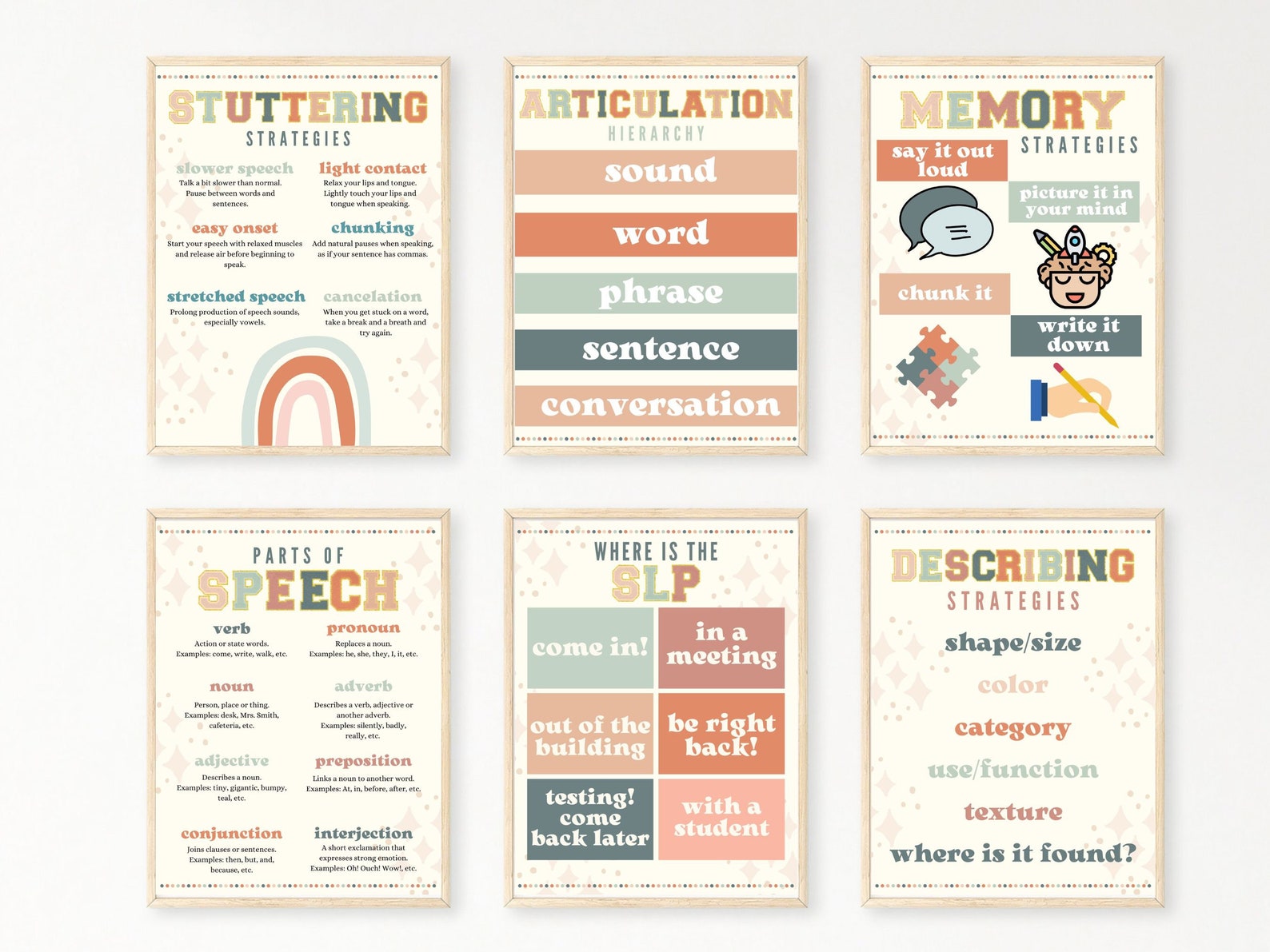 Boho Themed Varsity Lettered Speech Language Therapy Office - Etsy