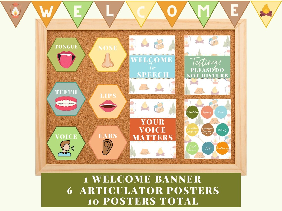 Camping Themed Speech Language Therapy Office/classroom Decor and ...