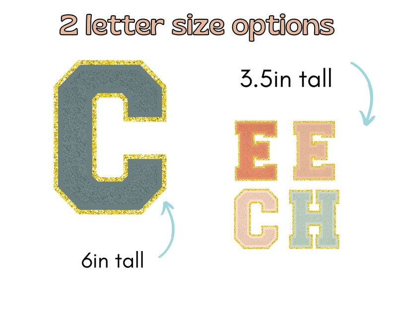 Boho Varsity Chenille Letters for Welcome to Speech Bulletin - Etsy