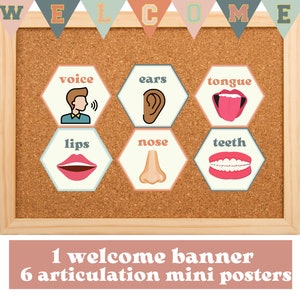 Boho Themed Varsity Lettered Speech Language Therapy Office Decor - Etsy