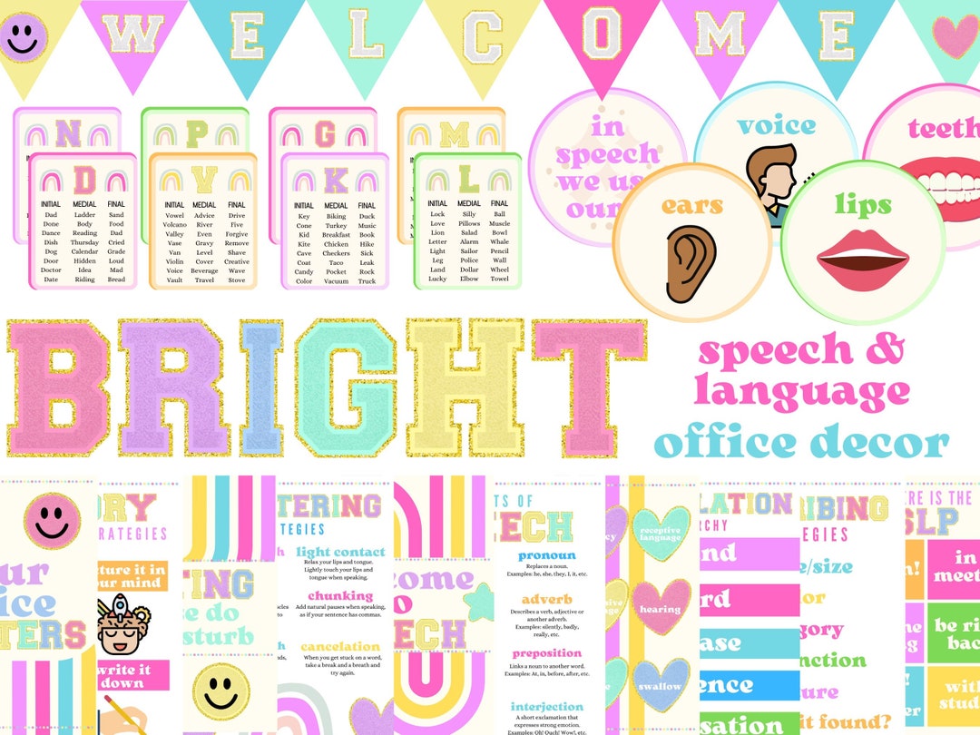 Bright Varsity Chenille Letter Speech Language Office/classroom Decor ...