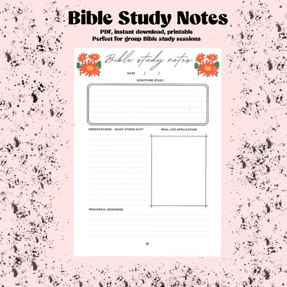 Digital PDF Bible Chapter Notes Sheet Bible Reading Faith - Etsy