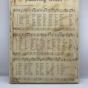 Amazing Grace Song Sheet Sign - Etsy