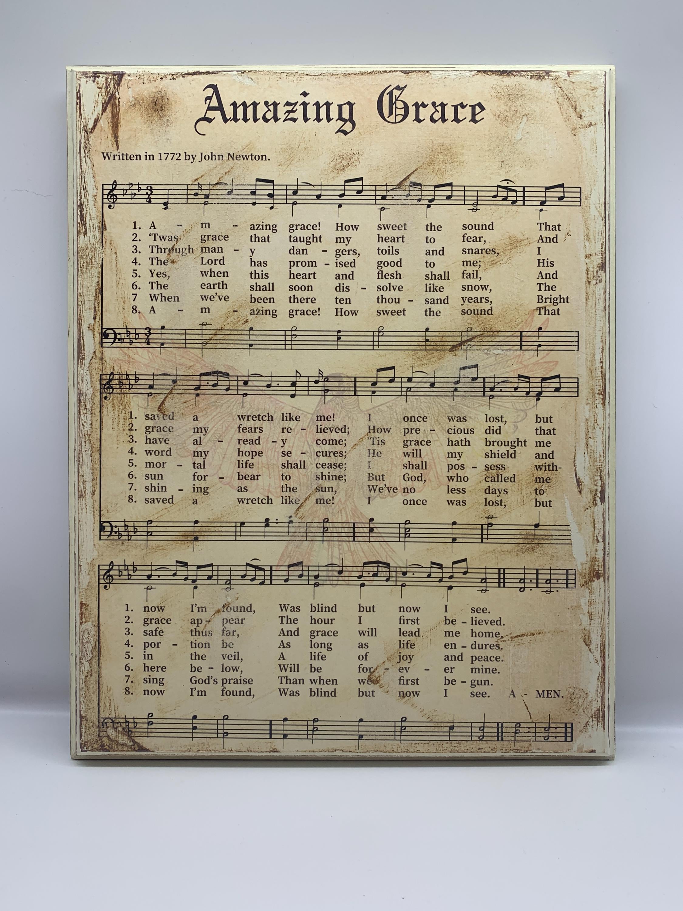 Amazing Grace Song Sheet Sign - Etsy