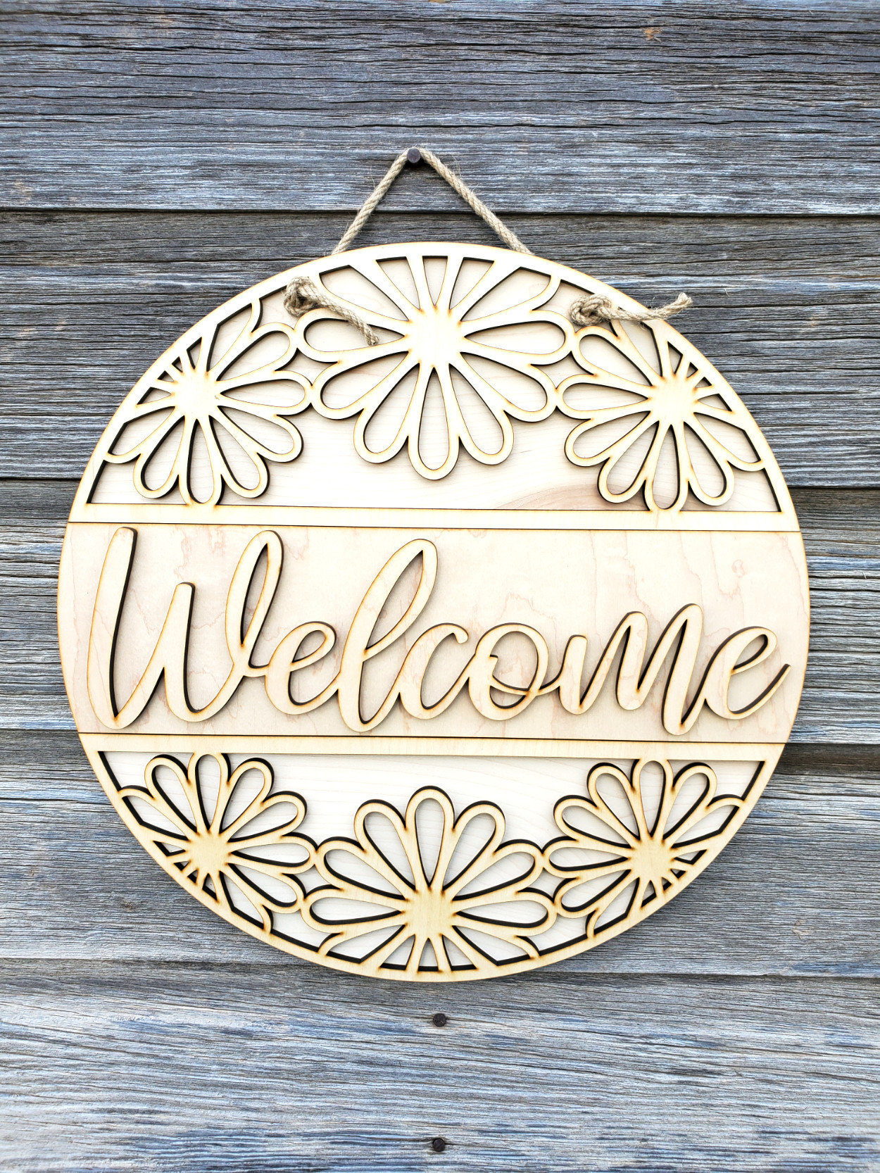 DIY 3D Layered Welcome Door Hanger Craft Kit Daisy Front Door Decor ...