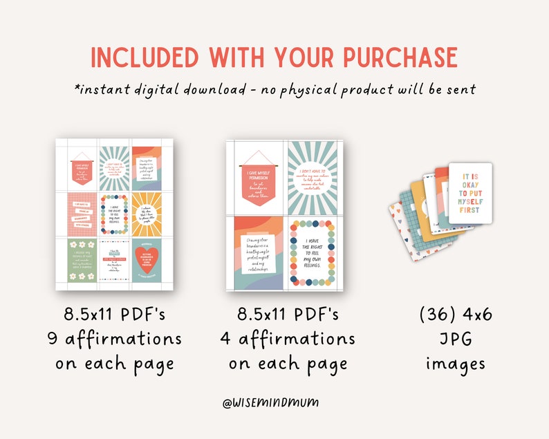 Personal Boundaries Flash Cards Printable Affirmation Deck Self Help ...