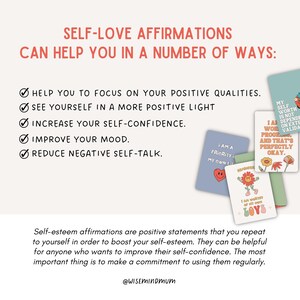 Self-love Flashcards Self-confidence Printable Affirmation Deck ...