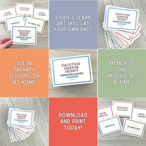 DBT Skills Flashcards Memorization Deck Coping Skills Mental Health ...