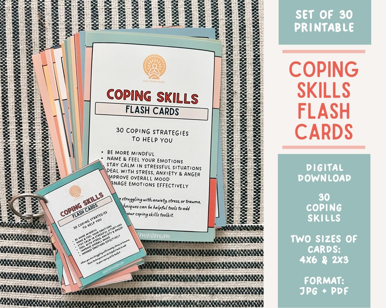 Coping Strategies Skills Card Kids Anxiety Trigger Calm Down - Etsy