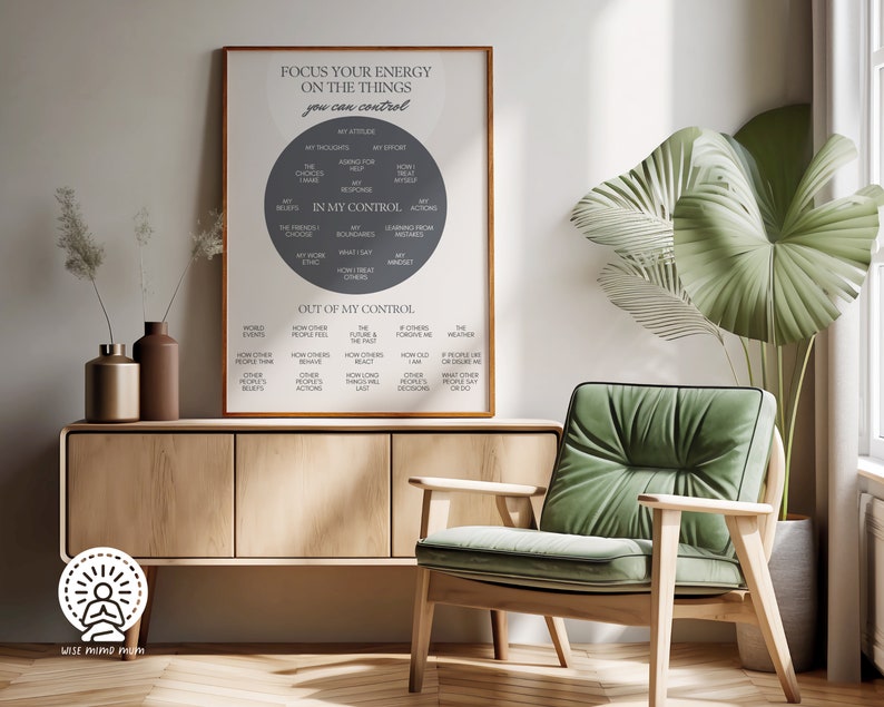 Circle of Control Poster, What I Can and Cannot Control, Mental Health ...