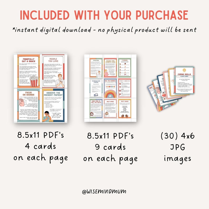 Coping Strategies Skills Card Kids Anxiety Trigger Calm Down Corner ...