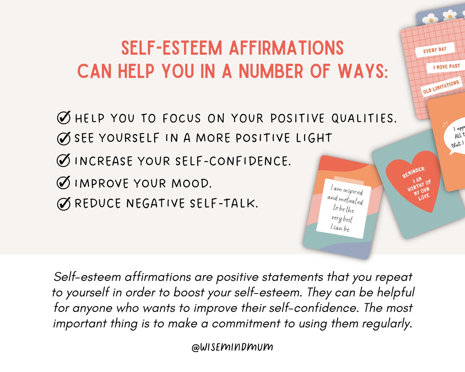 Self Esteem Flash Cards Printable Affirmation Deck Self Confidence ...