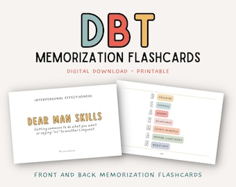 DBT Skills Flashcards Dialectical Behavior Therapy Cheat Sheet Therapy ...
