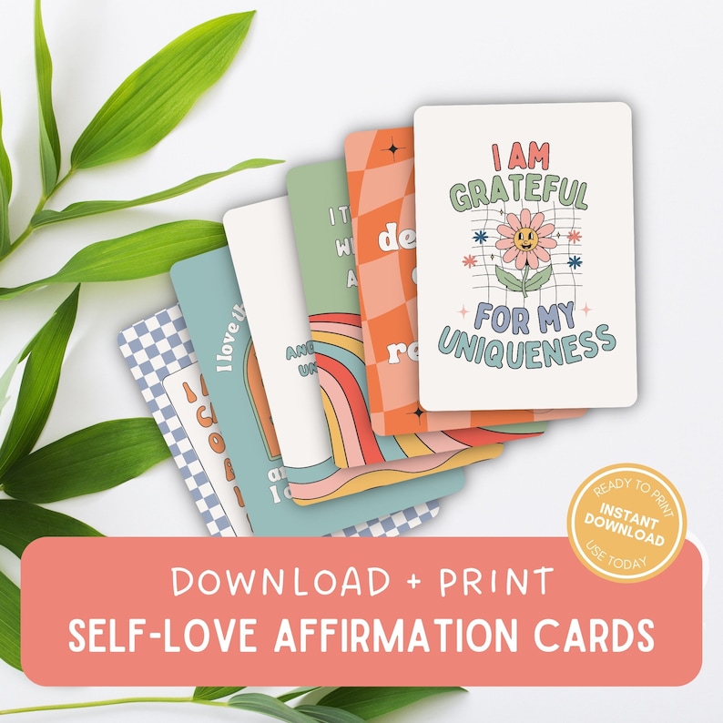 Self-love Flashcards Self-confidence Printable Affirmation Deck ...