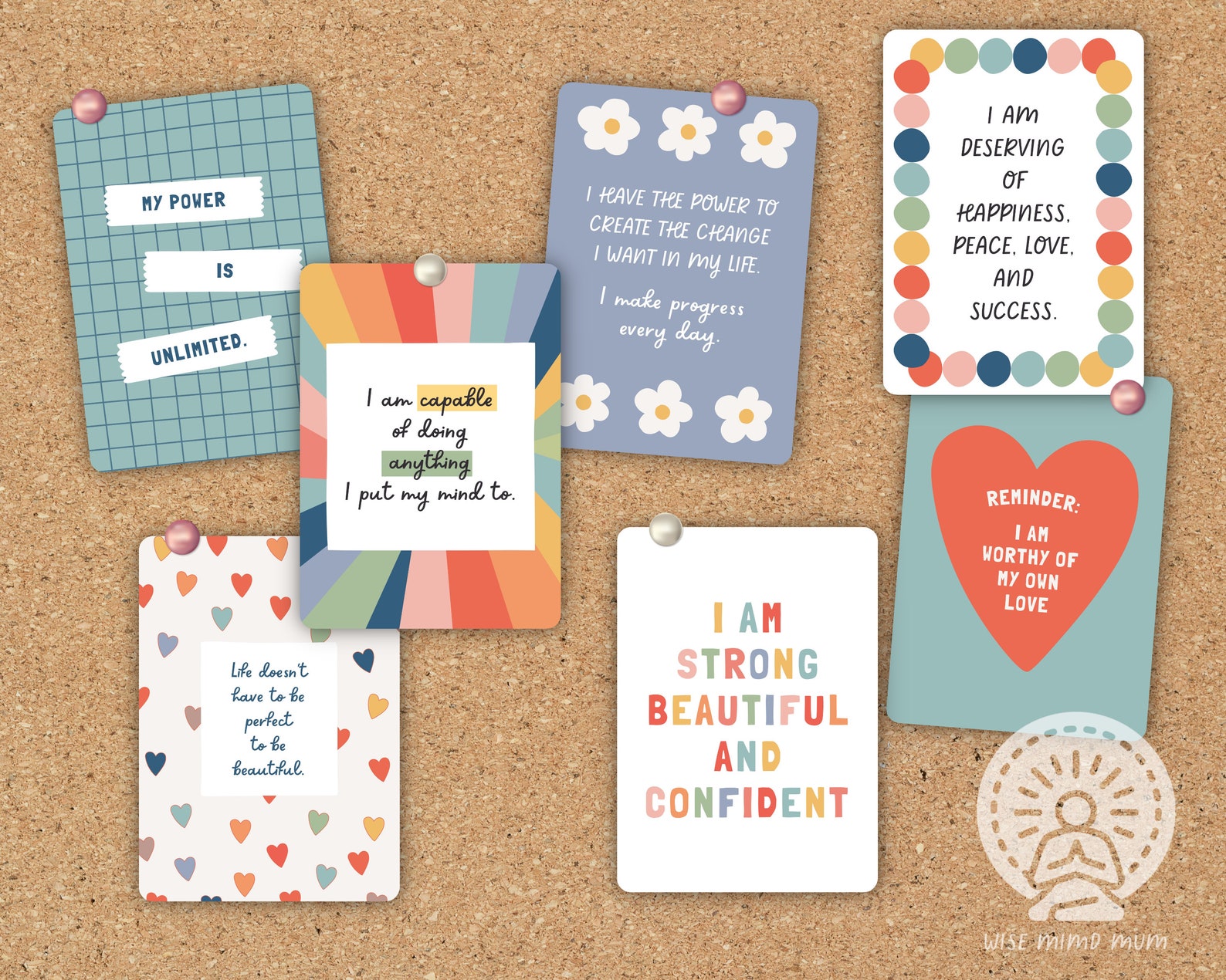 Self Esteem Flash Cards Printable Affirmation Deck Self Confidence ...