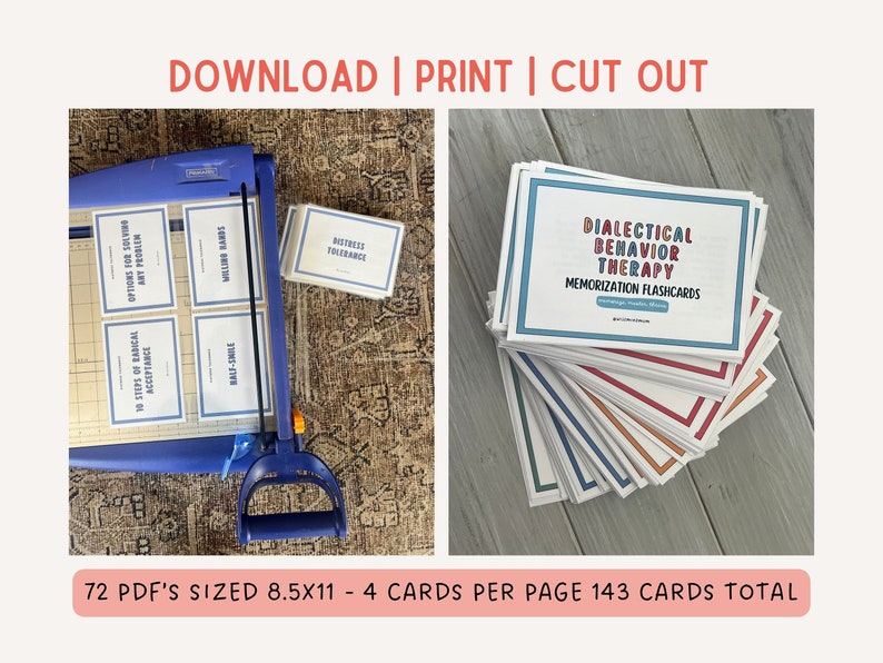 DBT Skills Flashcards Memorization Deck Coping Skills Mental Health ...