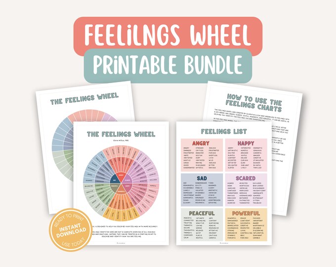 Kids Feelings Wheel Digital Download / Emotions Wheel PDF/ Printable ...