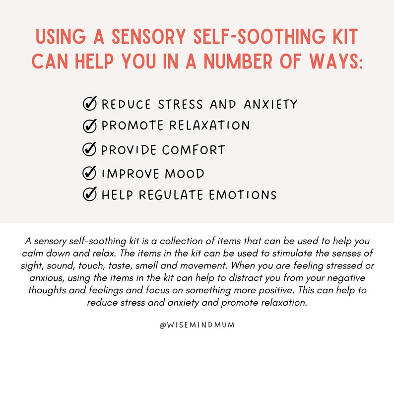 DIY Sensory Self-soothing Kit Emotional Regulation Calming Activities ...