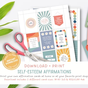 Self Esteem Flash Cards Printable Affirmation Deck Self Confidence ...