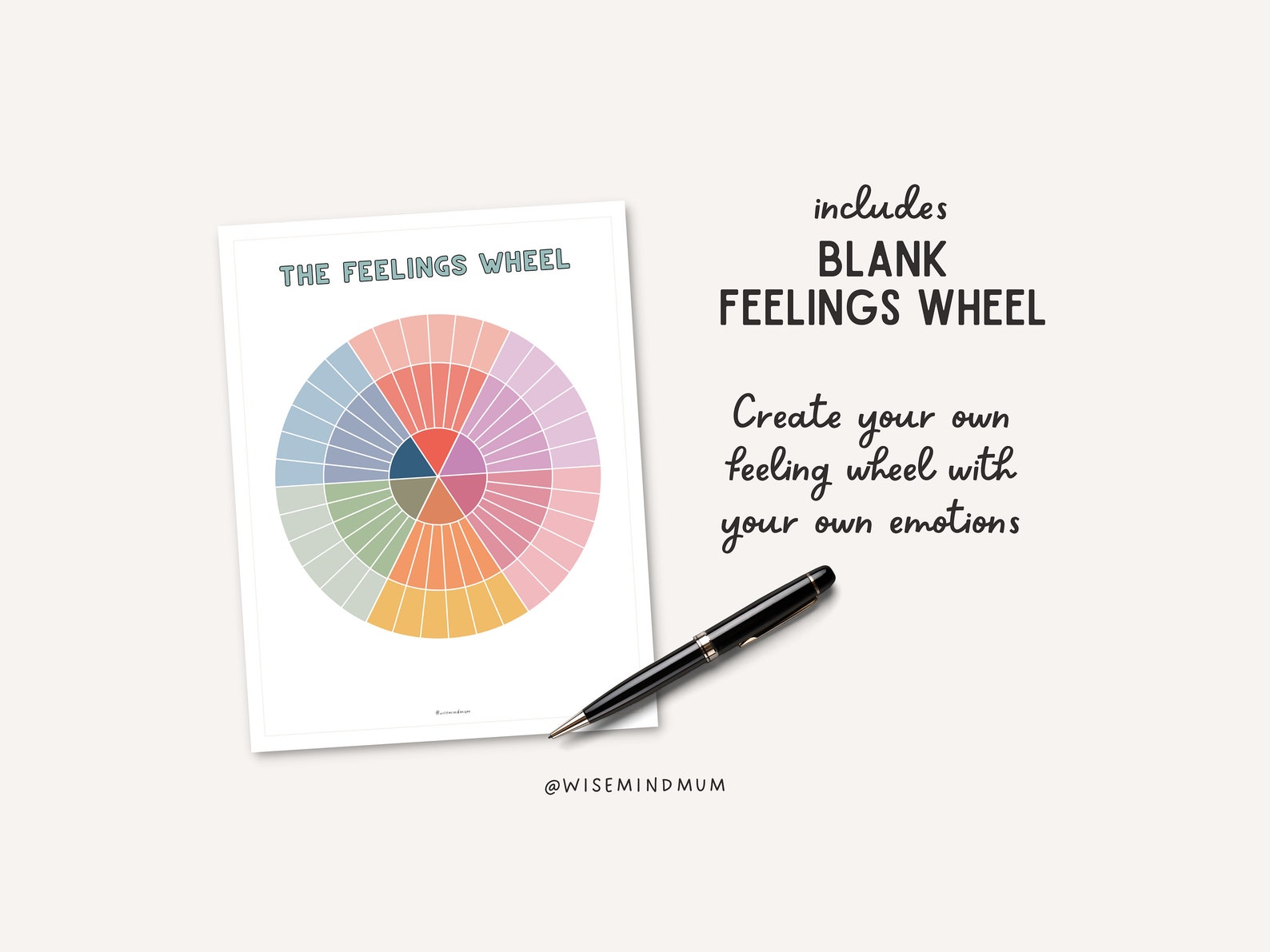 Feelings Wheel Printable, Blank Feelings Wheel, Emotions Chart ...
