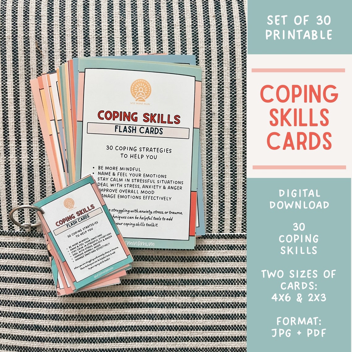 Coping Strategies Skills Card Kids Anxiety Trigger Calm Down Corner ...
