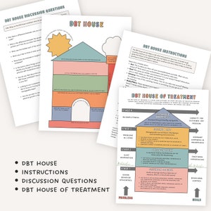 DBT House Worksheet Bundle Therapy Tools DBT Journal Workbook CBT Teen ...