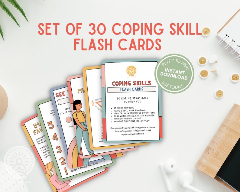 Coping Strategies Skills Card Kids Anxiety Trigger Calm Down - Etsy