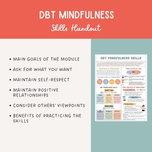 DBT Mindfulness Skills Cheat Sheet Coping Skills Overview Self Help ...