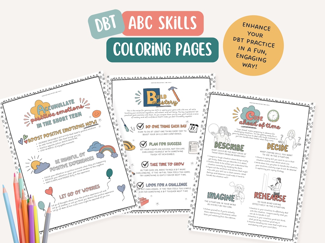ABC DBT Skills, Therapist Office, Mental Health Coloring Page, BPD ...