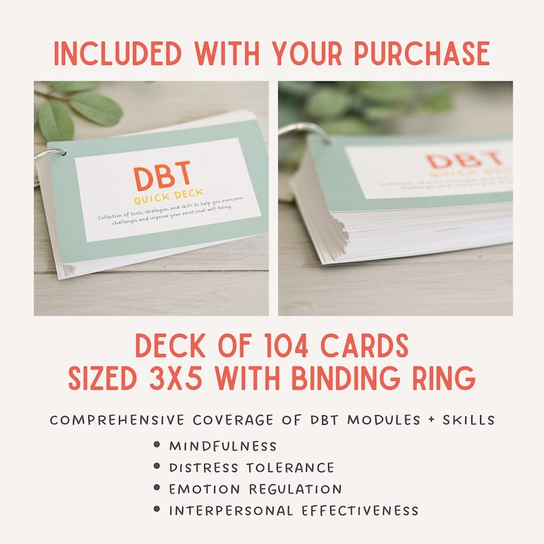 DBT Skills Flashcards Dialectical Behavior Therapy Cheat Sheet Therapy ...