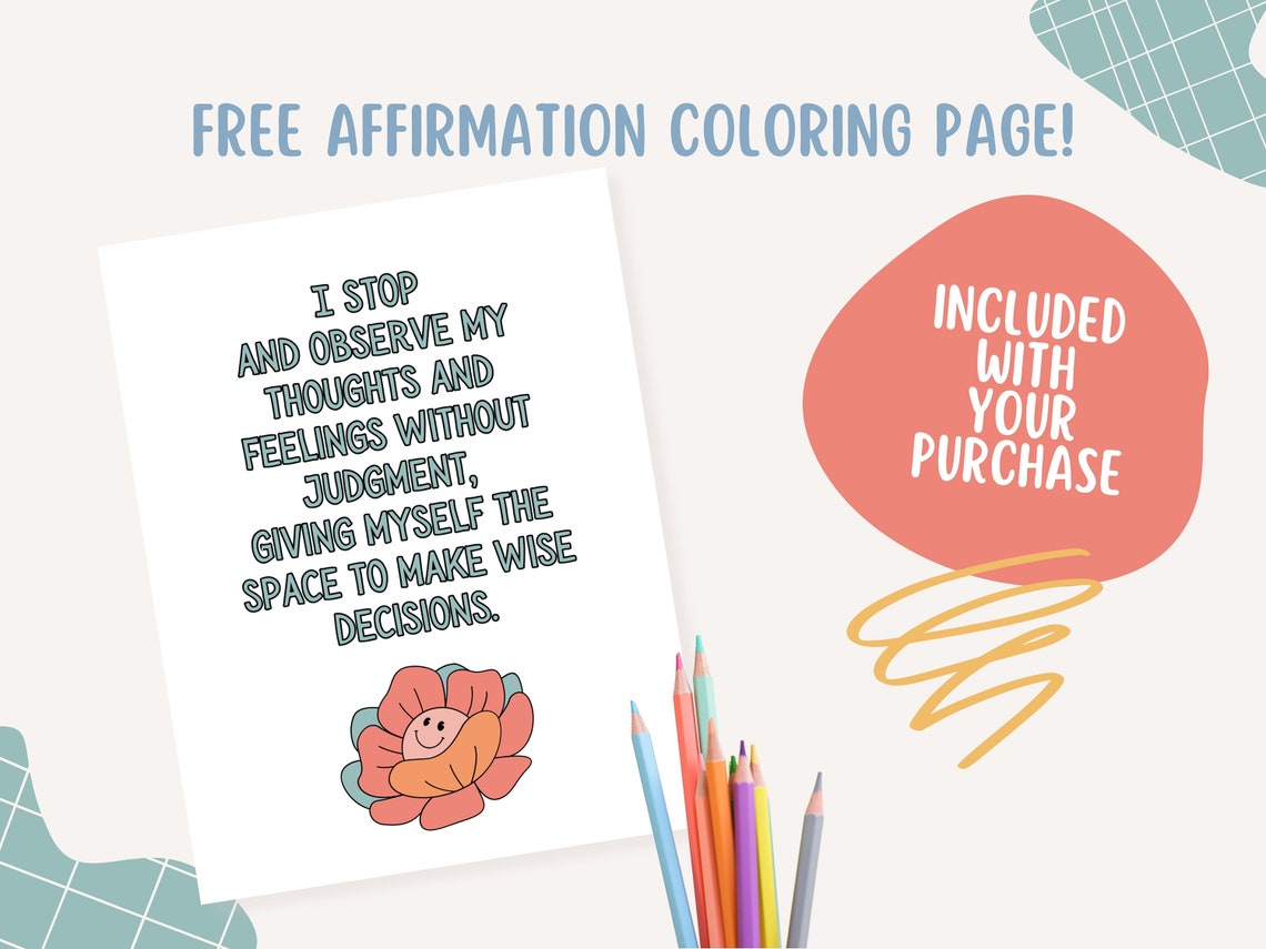 DBT STOP Skill, Therapist Office, Mental Health Coloring Page, BPD ...