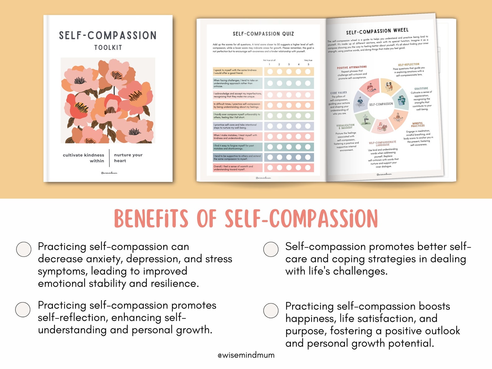 Self Compassion Workbook | Digital Printable | Self Care Journal ...