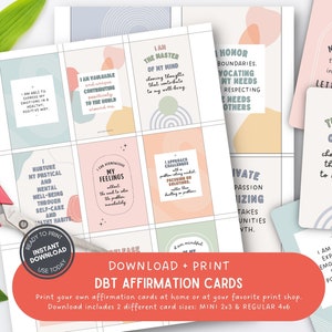 DBT Affirmations, Mindfulness Cards, CBT Therapy, Mental Health ...
