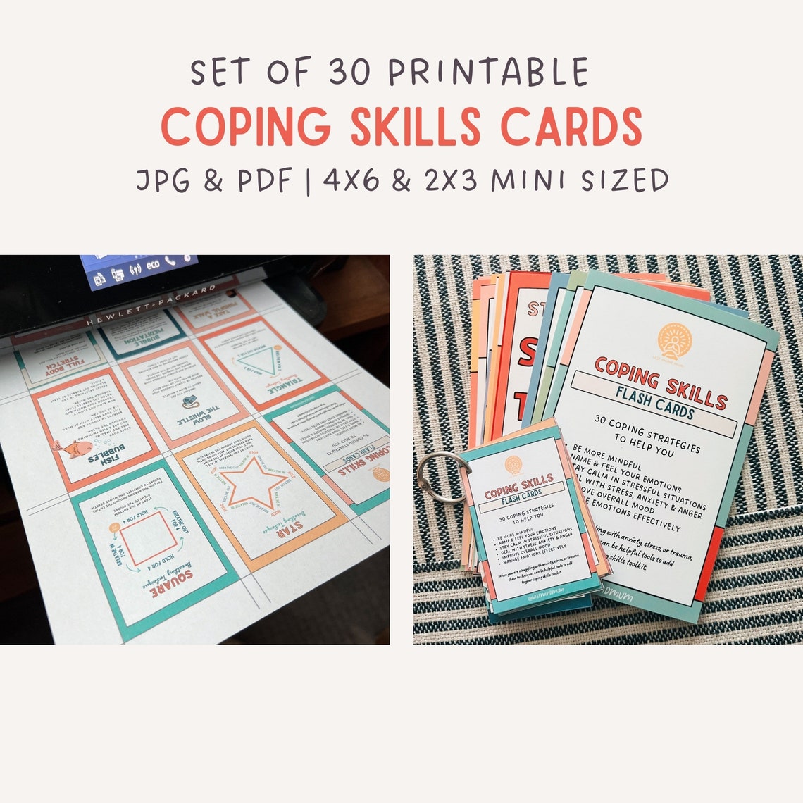 Coping Strategies Skills Card Kids Anxiety Trigger Calm Down Corner ...