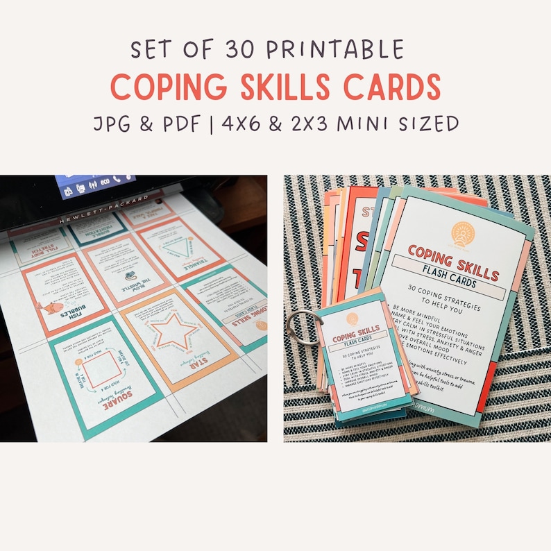 Coping Strategies Skills Card Kids Anxiety Trigger Calm Down Corner ...