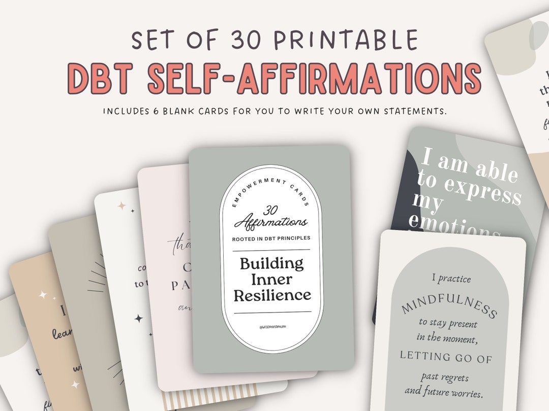DBT Affirmations Flash Cards Printable Affirmation Deck Daily - Etsy
