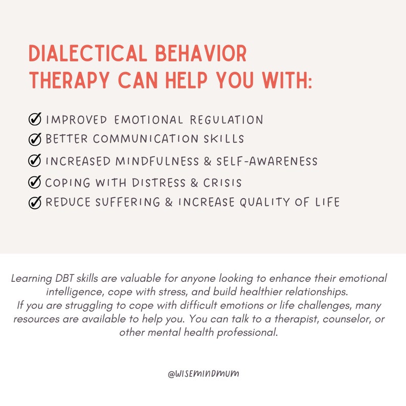DBT Skills Flashcards Dialectical Behavior Therapy Cheat Sheet Therapy ...